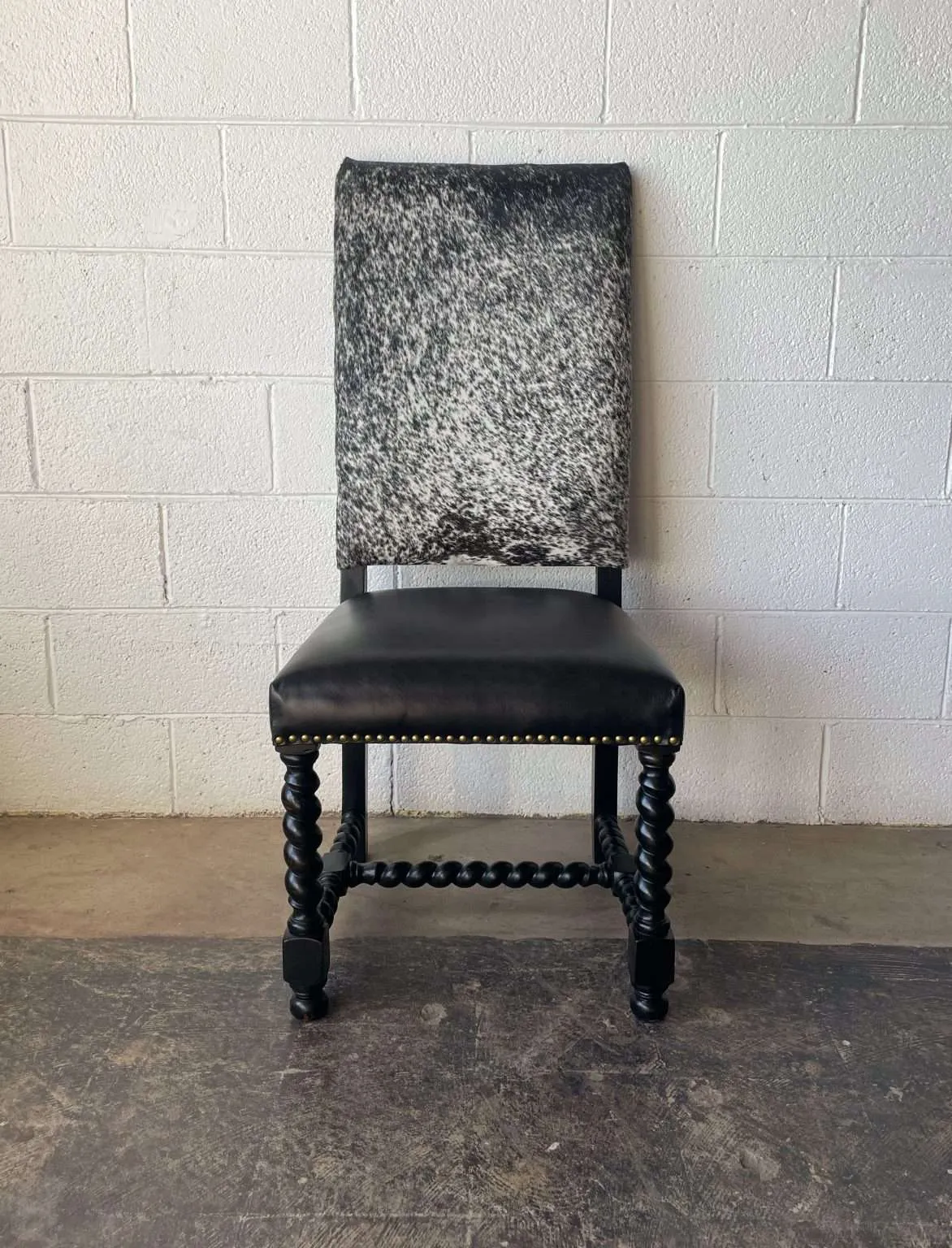 Modern Cowhide Dining Chair 2.0 - Brown + White - John Proffitt